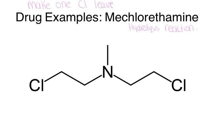 Solved make one cl leave Drug Examples: Mechlorethamine | Chegg.com