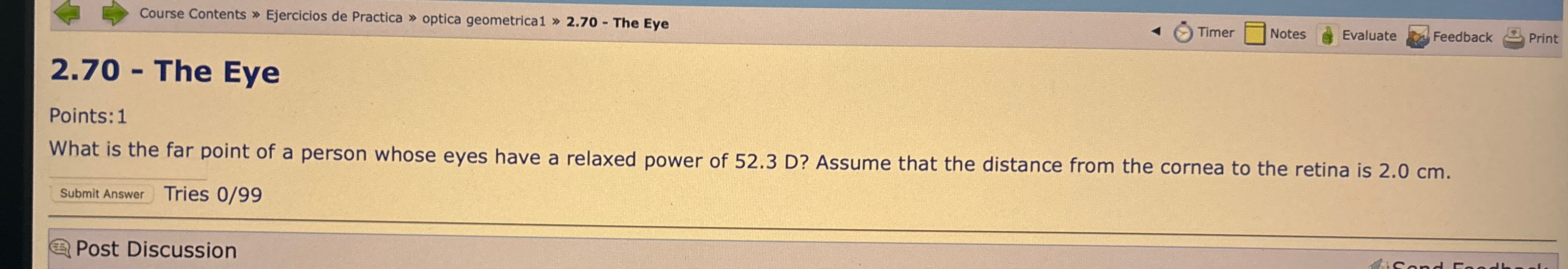 Solved Course Contents » ﻿Ejercicios de Practica » ﻿optica | Chegg.com