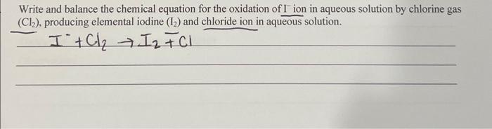 Solved Write and balance the chemical equation for the | Chegg.com