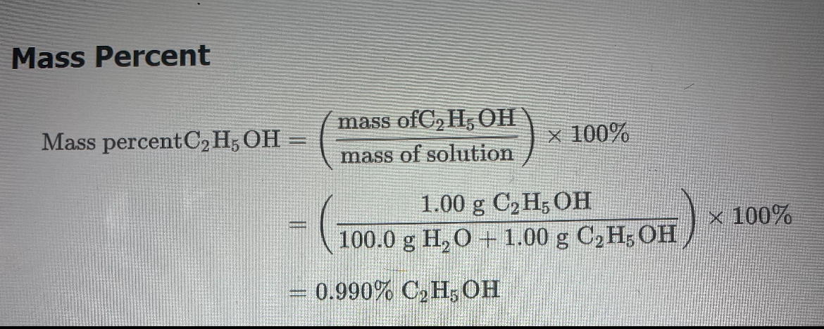 Mass Percent ﻿Mass percent | Chegg.com