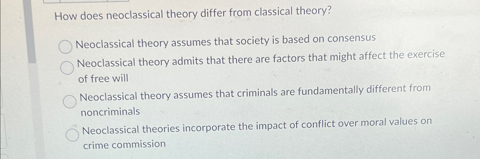Solved How does neoclassical theory differ from classical | Chegg.com