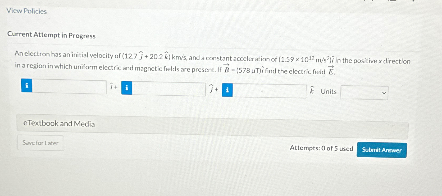 Solved View PoliciesCurrent Attempt in ProgressAn electron | Chegg.com