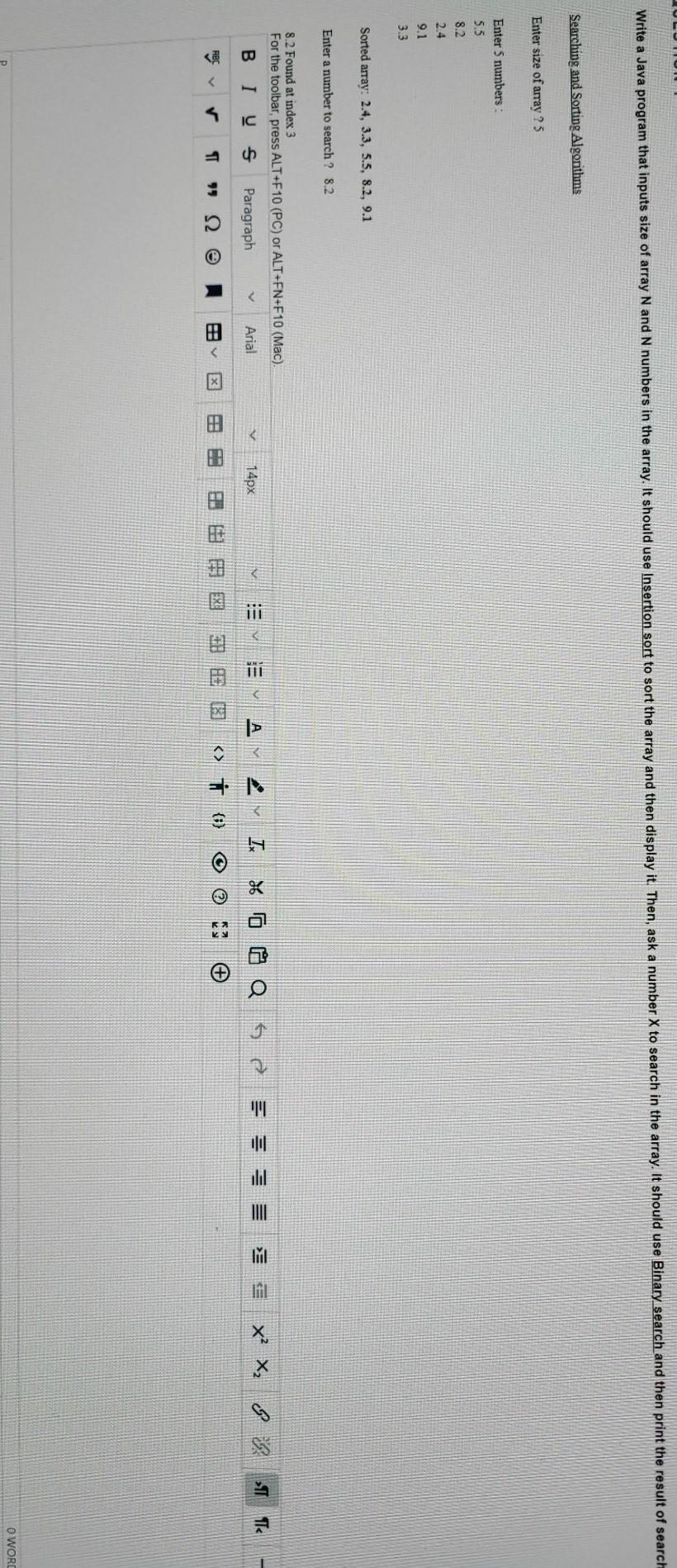 Solved Write A Java Program That Inputs Size Of Array N And