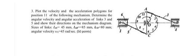 Solved 3. Plot the velocity and the acceleration polygons | Chegg.com