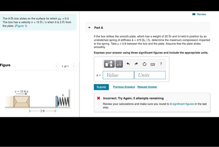 Solved I Review The 9-lb box slides on the surface for which | Chegg.com