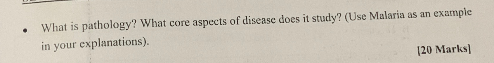 Solved What is pathology? What core aspects of disease does | Chegg.com