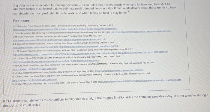 Solved This part of the Uber continuing case focuses on | Chegg.com