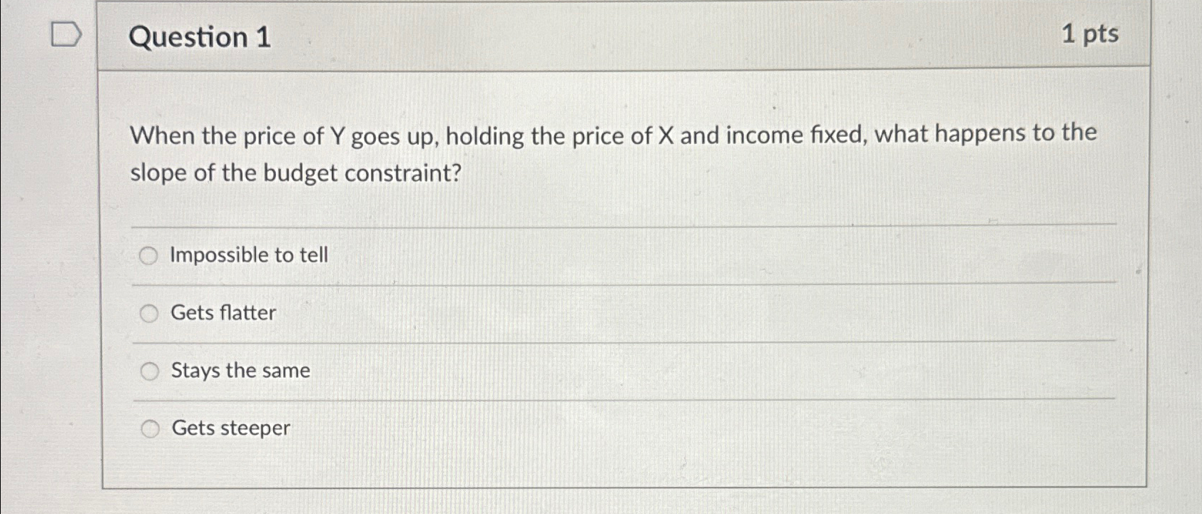 Solved Question 11 ﻿ptsWhen the price of Y ﻿goes up, | Chegg.com