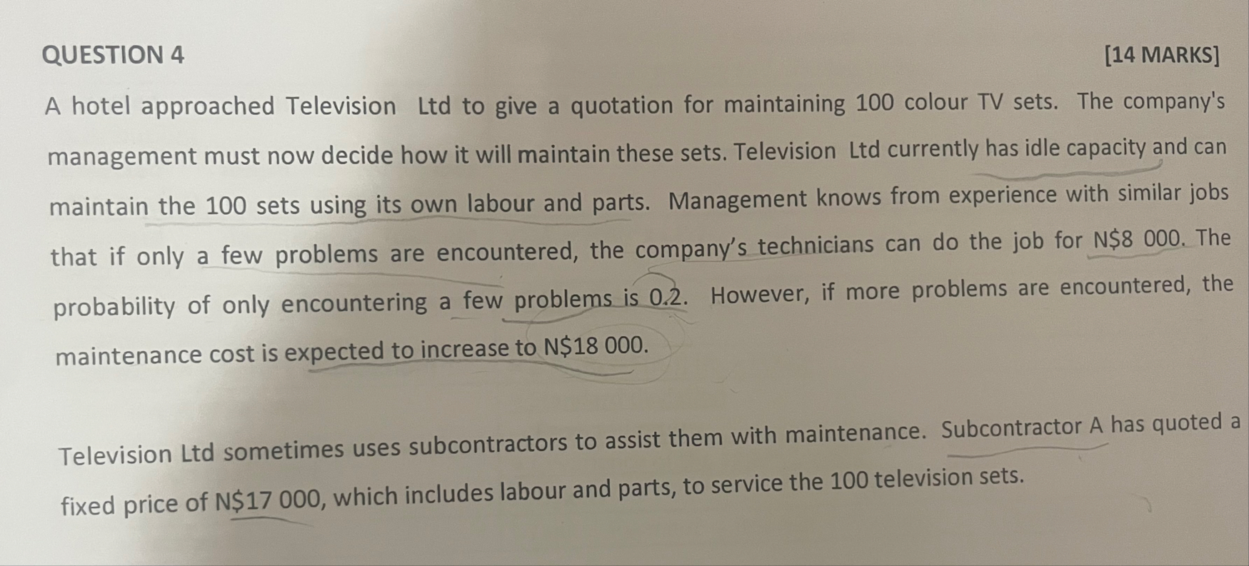 Solved QUESTION 4[14 ﻿MARKS]A hotel approached Television | Chegg.com