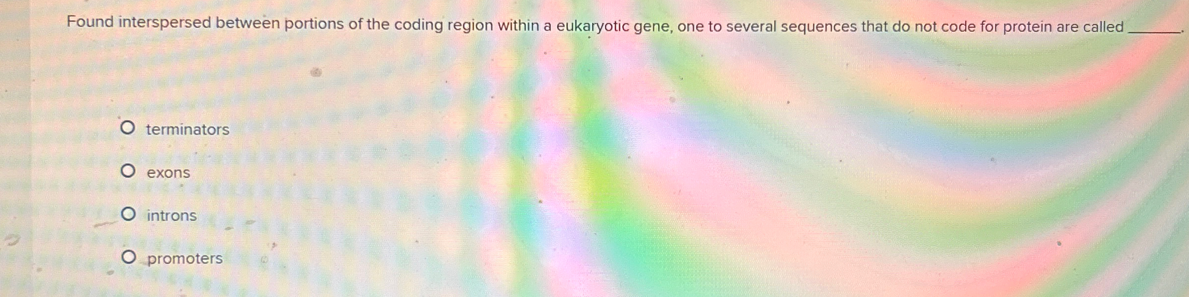 Solved Found interspersed between portions of the coding | Chegg.com