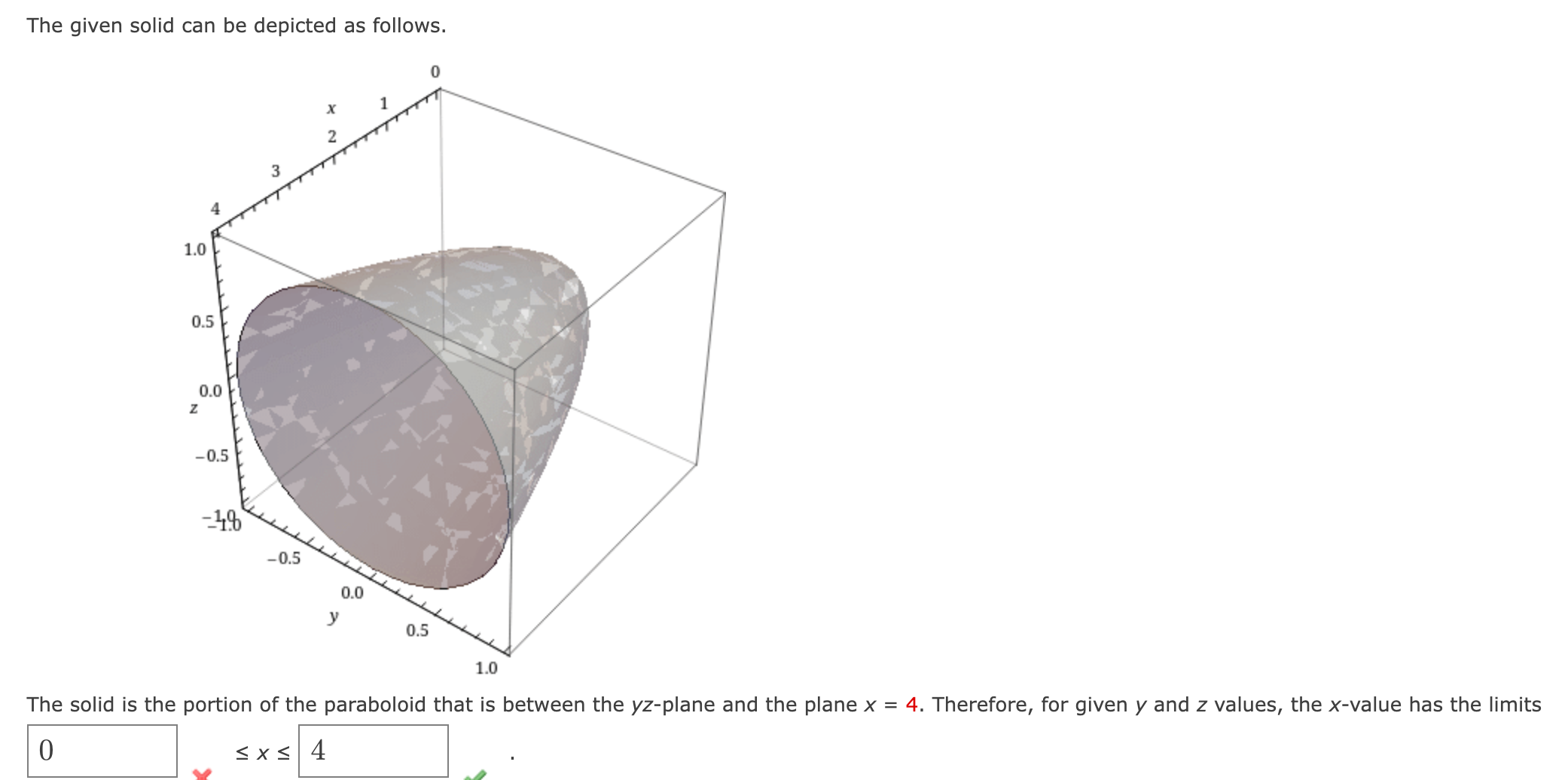 Solved The solid is ﻿the portion of ﻿the paraboloid that is | Chegg.com