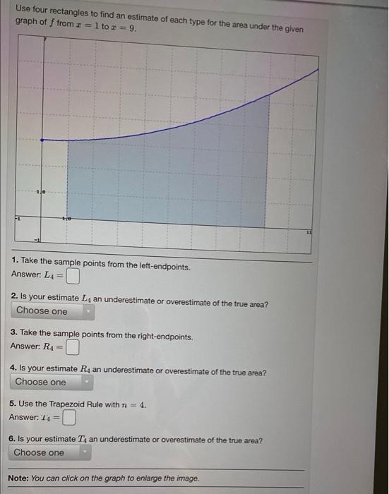 Solved Use six rectangles to find an estimate of each type | Chegg.com