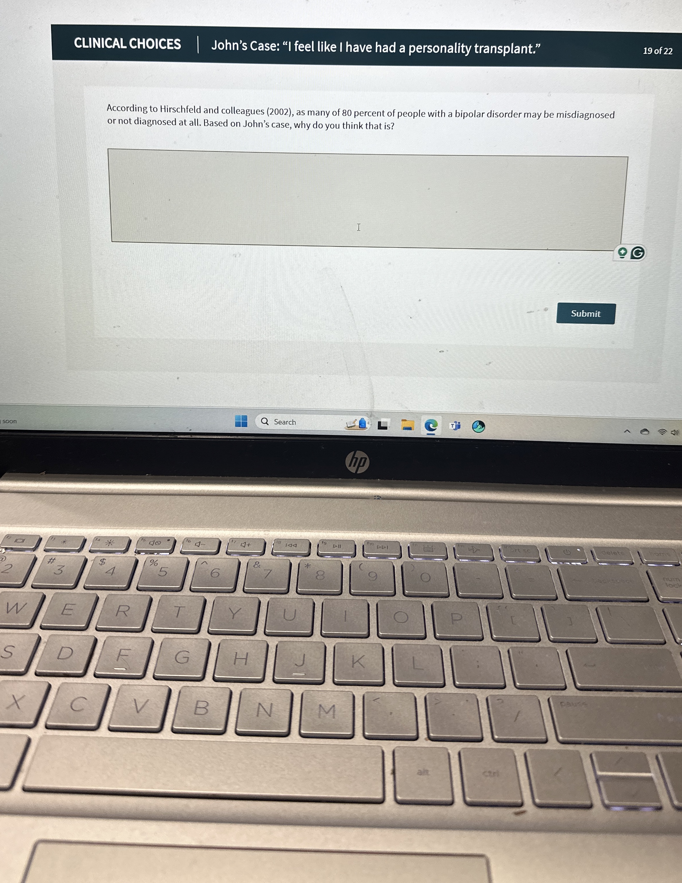 Solved CLINICAL CHOICESJohn's Case: "I feel like I have had | Chegg.com