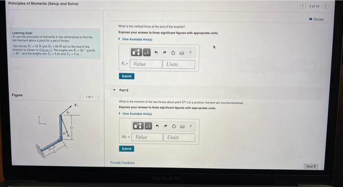Solved Principles of Moments (Setup and Solve) Figure Part 0 | Chegg.com