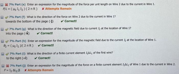 Solved (13\%) Problem 8: Two paraliel wires are separated by | Chegg.com Solved (13\%) Problem 8: Two paraliel wires are separated by | Chegg.com