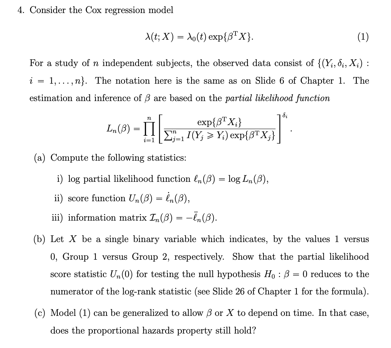 Solved Consider the Cox regression | Chegg.com
