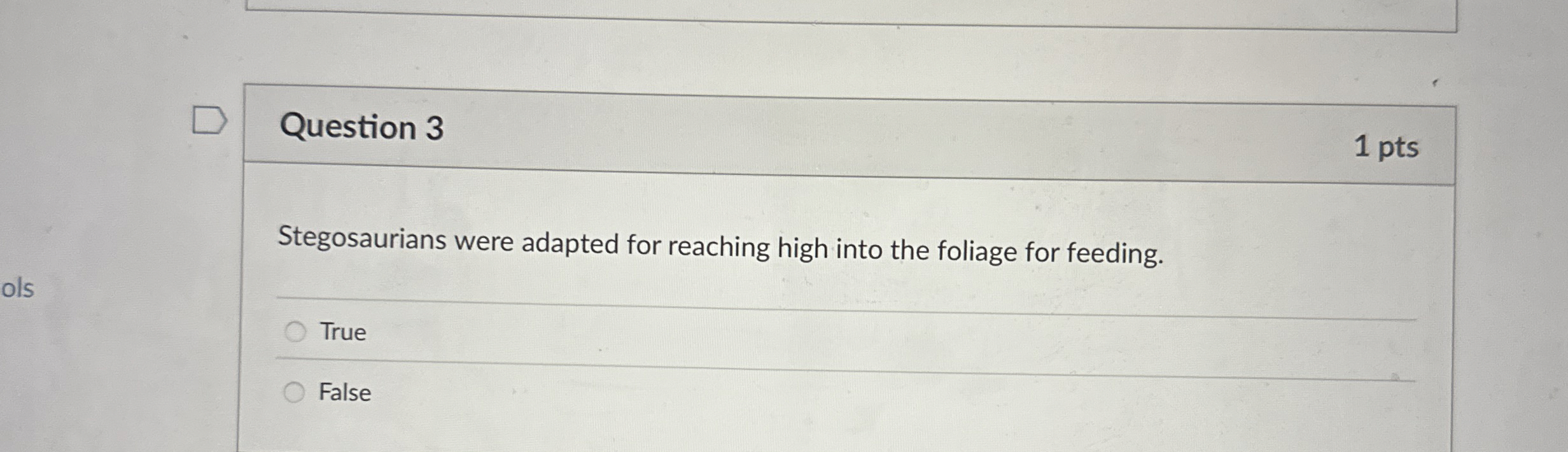 Solved Question 3Stegosaurians were adapted for reaching | Chegg.com