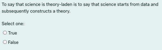 Solved To say that science is theory-laden is to say that | Chegg.com