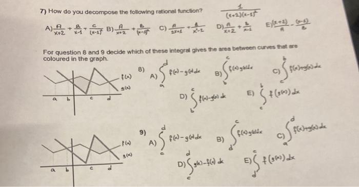 Solved 7) How do you decompose the following rational | Chegg.com