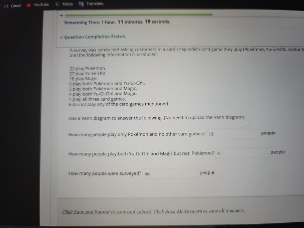 Solved M Gmail YouTube Maps Translate Remaining Time: 1 | Chegg.com