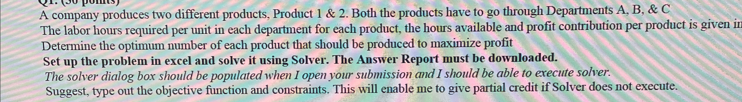 Solved A company produces two different products, Product | Chegg.com