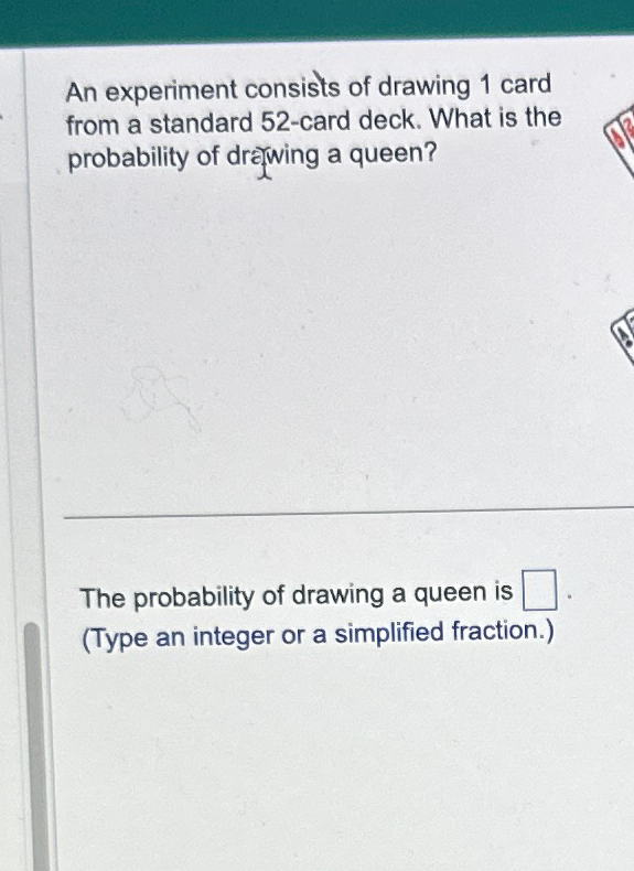 Solved An experiment consists of drawing 1 ﻿card from a | Chegg.com