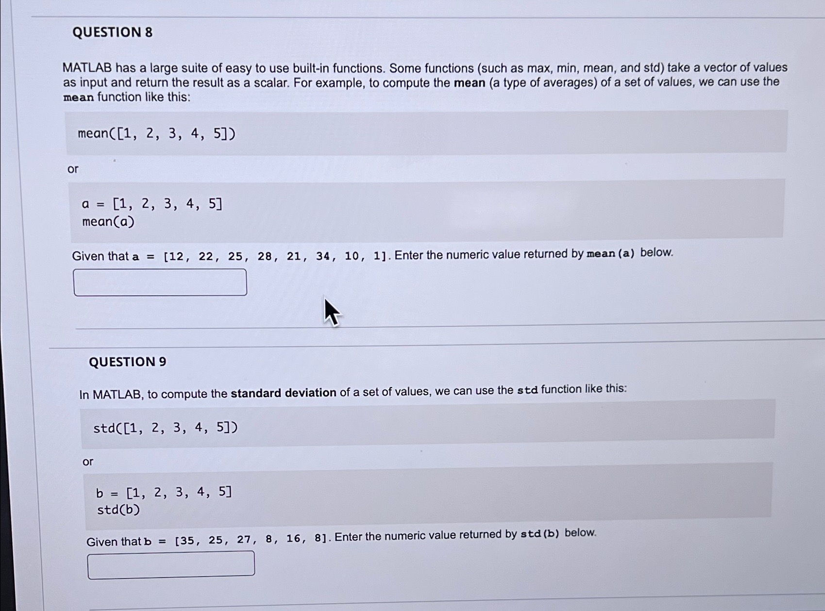 Solved QUESTION 8MATLAB has a large suite of easy to use | Chegg.com