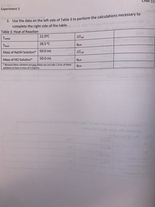 Solved Name: 1. Use the data on the left side of Table 1 to | Chegg.com