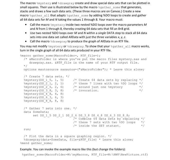 Solved The macros s mystery and o 2 drawgray create and draw | Chegg.com