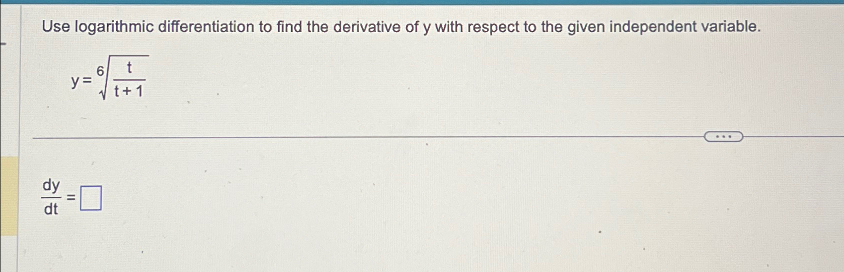 Solved Use logarithmic differentiation to find the | Chegg.com