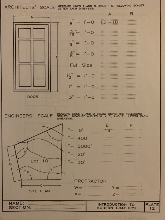 ARCHITECTS' SCALE MEASURE LINES A AND B USING THE | Chegg.com