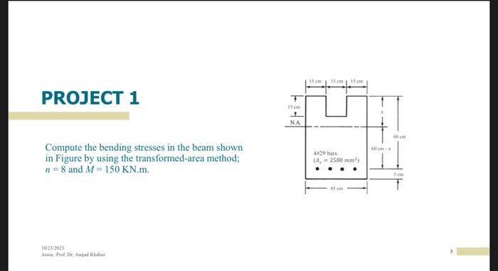 Solved PROJECT 1 Compute the bending stresses in the beam | Chegg.com