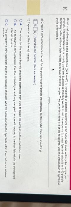 Solved Direct mall advertisers send solicitations ("junk | Chegg.com