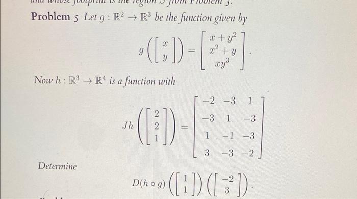 Solved Problem s Let g:R2→R3 be the function given by | Chegg.com