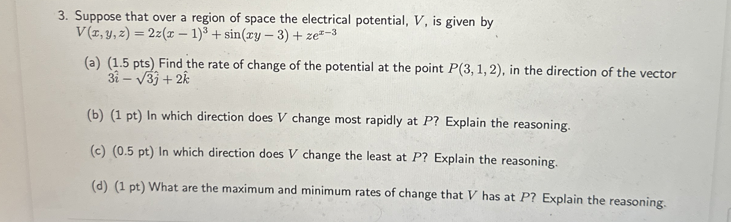 Solved Suppose that over a region of space the electrical | Chegg.com