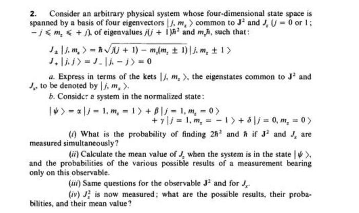 Solved 2. Consider an arbitrary physical system whose | Chegg.com