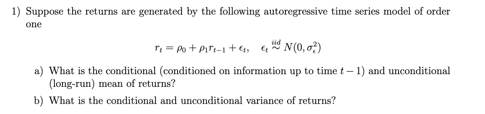 Solved Suppose the returns are generated by the following | Chegg.com