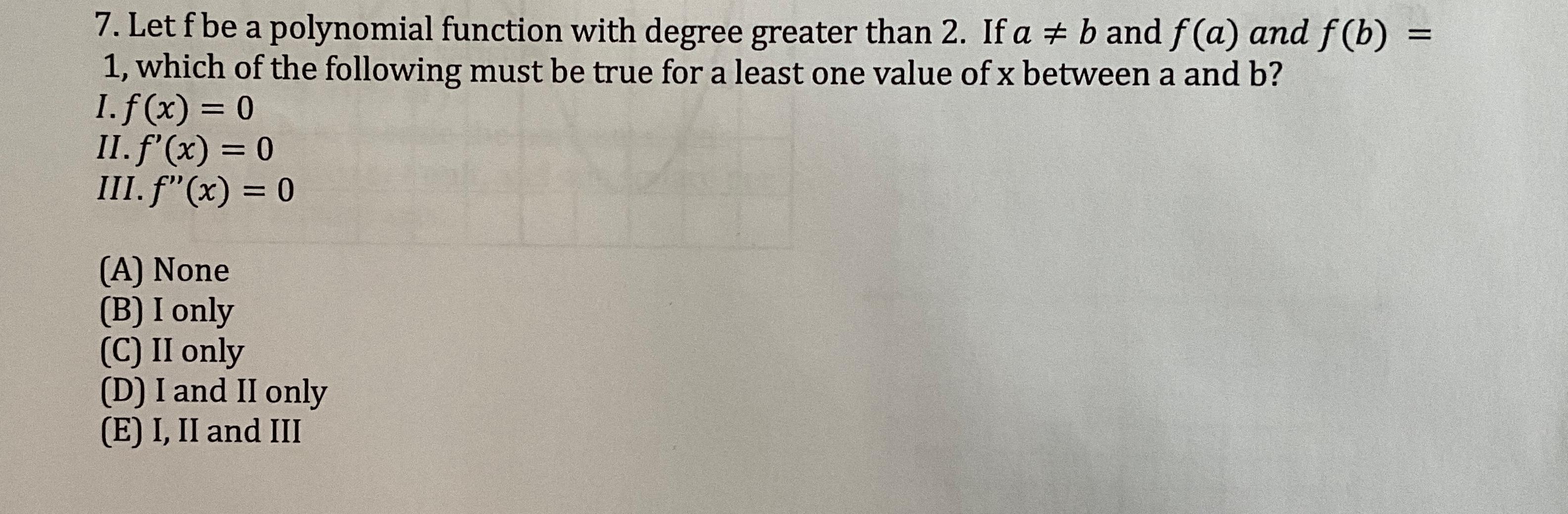 Solved Let f ﻿be a polynomial function with degree greater | Chegg.com