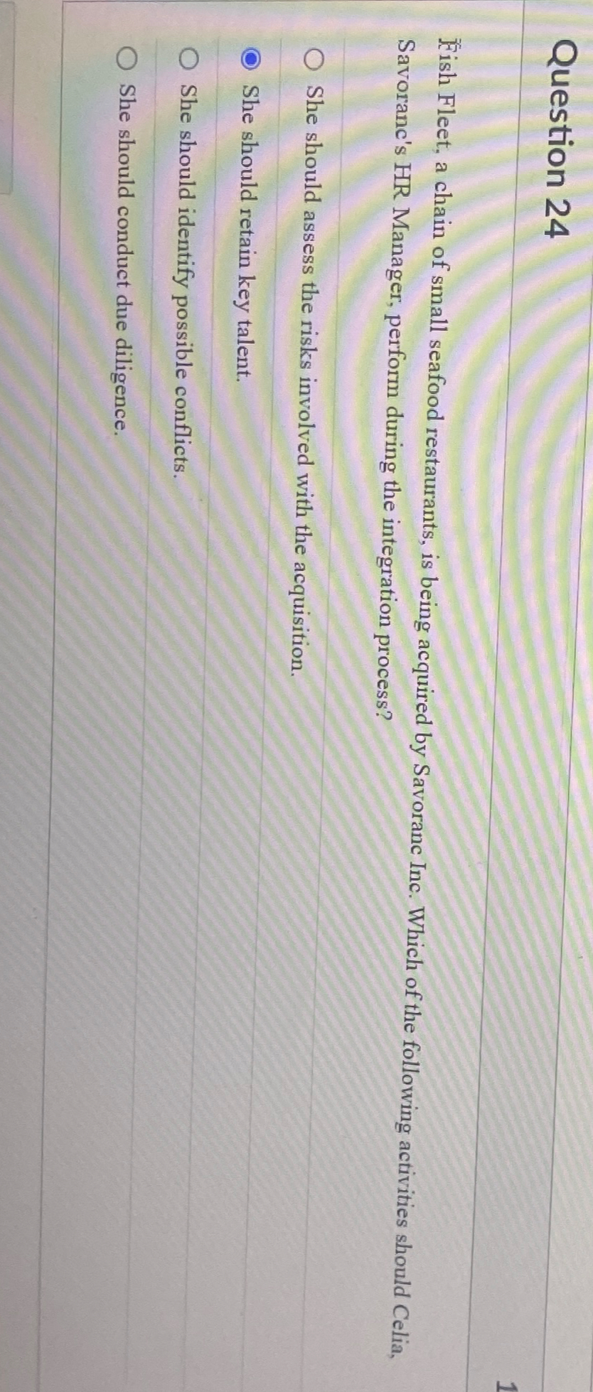 Solved Question 24Fish Fleet, a chain of small seafood | Chegg.com