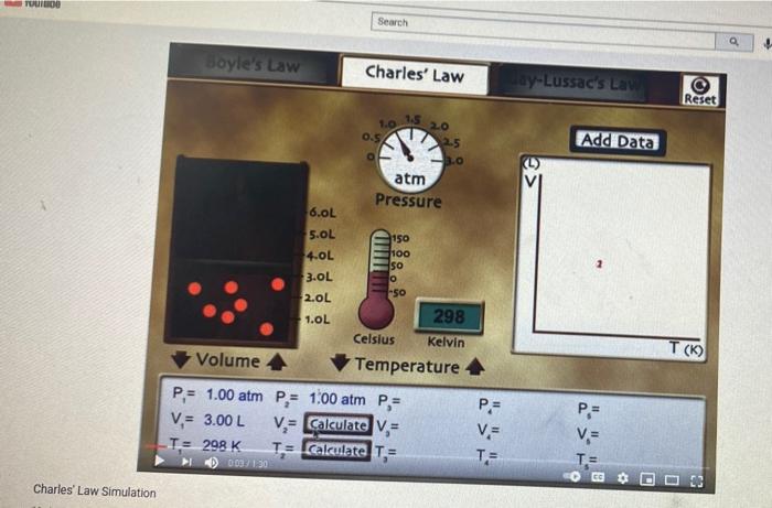 Solved 1Please help me solve Charles Law Lab questions by | Chegg.com