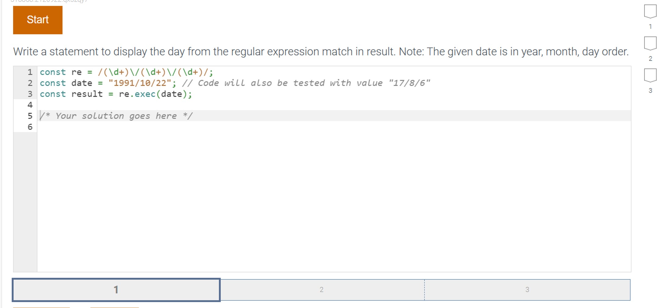 Solved Write a statement to display the day from the regular | Chegg.com