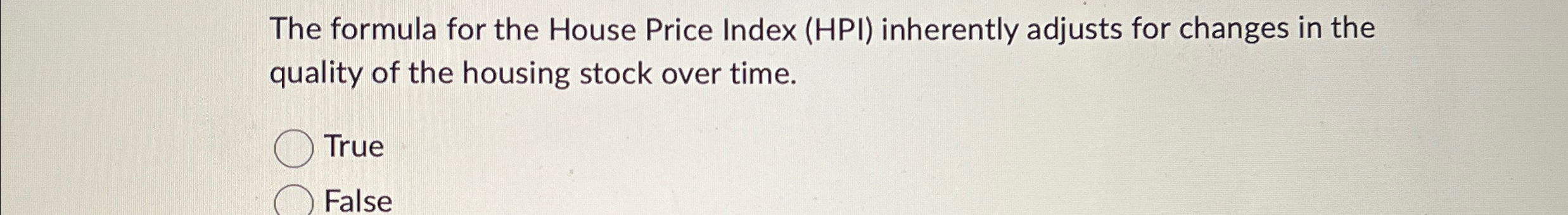 Solved The formula for the House Price Index (HPI) | Chegg.com