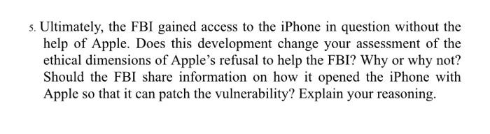 Case study 10 The FBI \& Apple Security vs. Privacy | Chegg.com