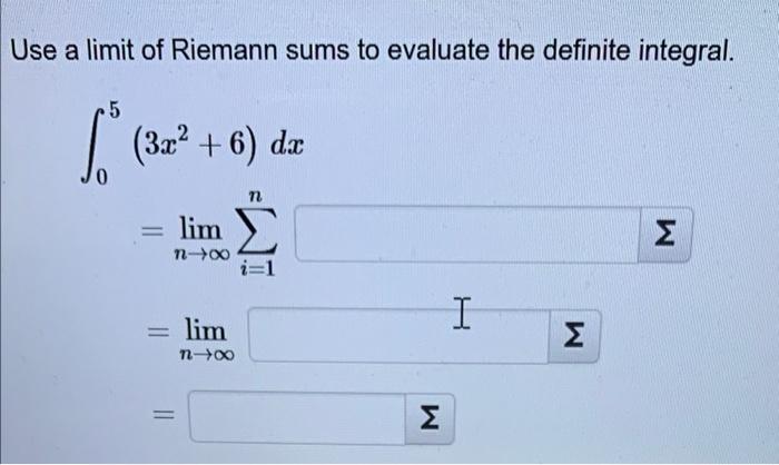 Solved Use a limit of Riemann sums to evaluate the definite | Chegg.com