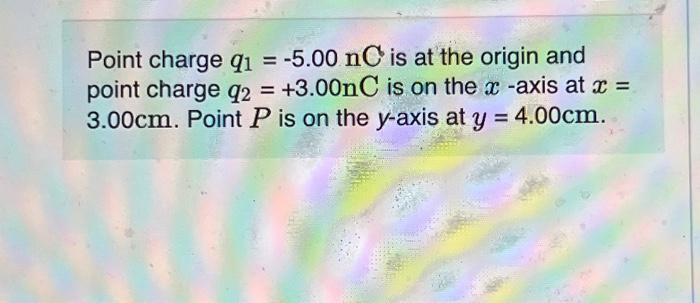 Solved Point charge q1=−5.00nC is at the origin and point | Chegg.com