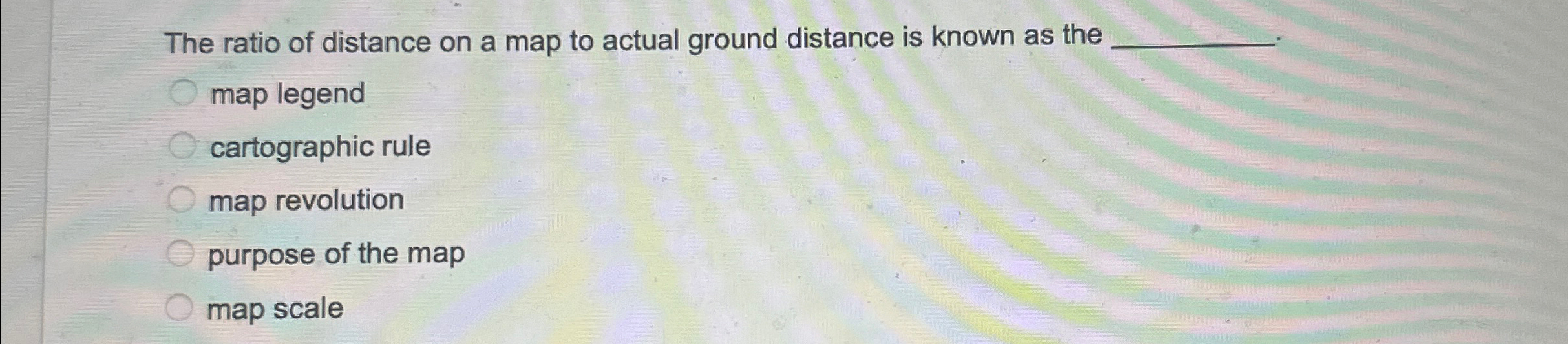 Solved The ratio of distance on a map to actual ground | Chegg.com