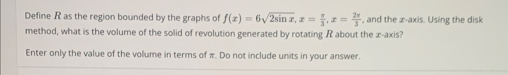 Solved Define R ﻿as the region bounded by the graphs of | Chegg.com