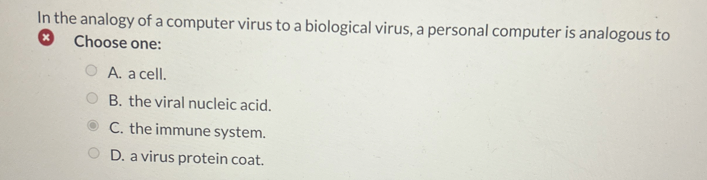Solved In the analogy of a computer virus to a biological | Chegg.com