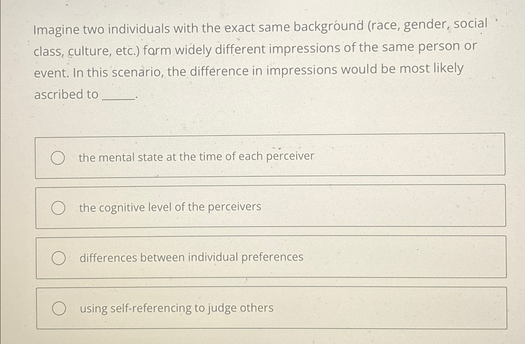 Solved Imagine two individuals with the exact same | Chegg.com