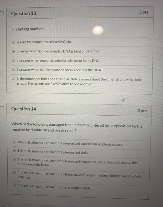 Solved Question 13 3 pts The linking number: is zero for | Chegg.com